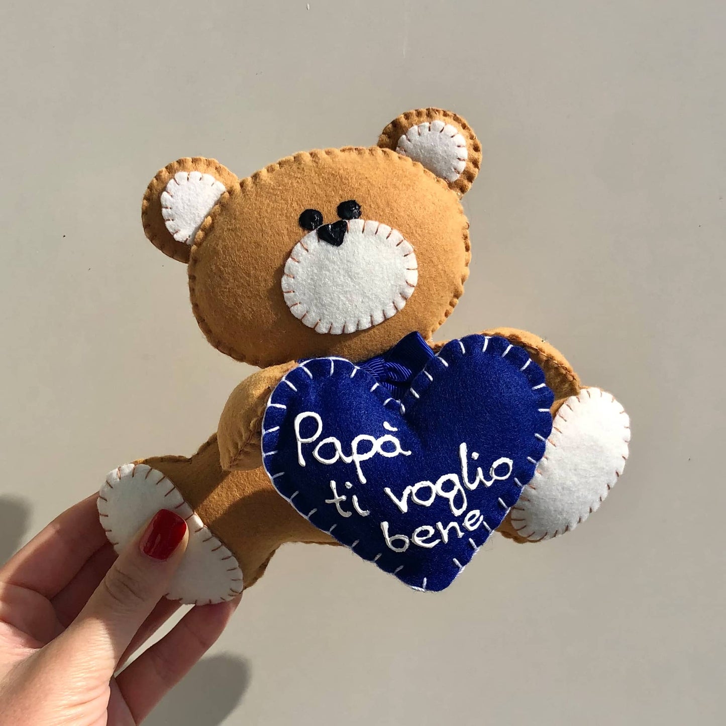 Orsetto con Cuore e Dedica Personalizzata Fatto a Mano – Heartmade Design